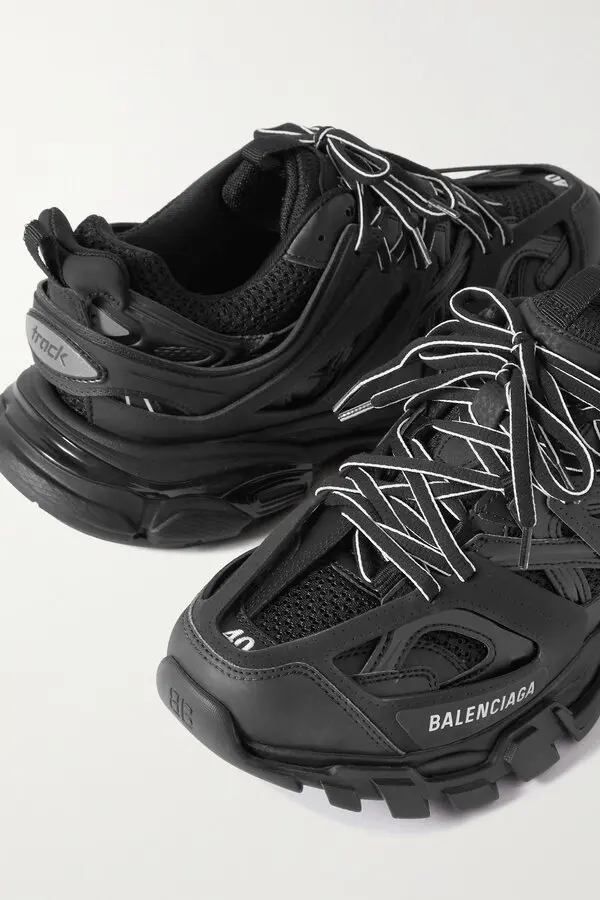 Balenciaga Track Logo-detailed Mesh And Rubber Sneakers - Black