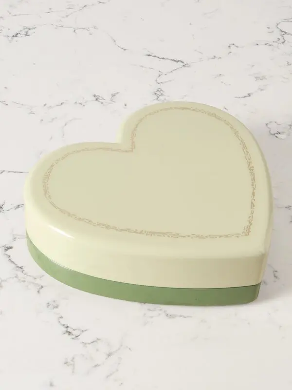 TROVE Love Is All Lacquered Wood Jewelry Box - Green