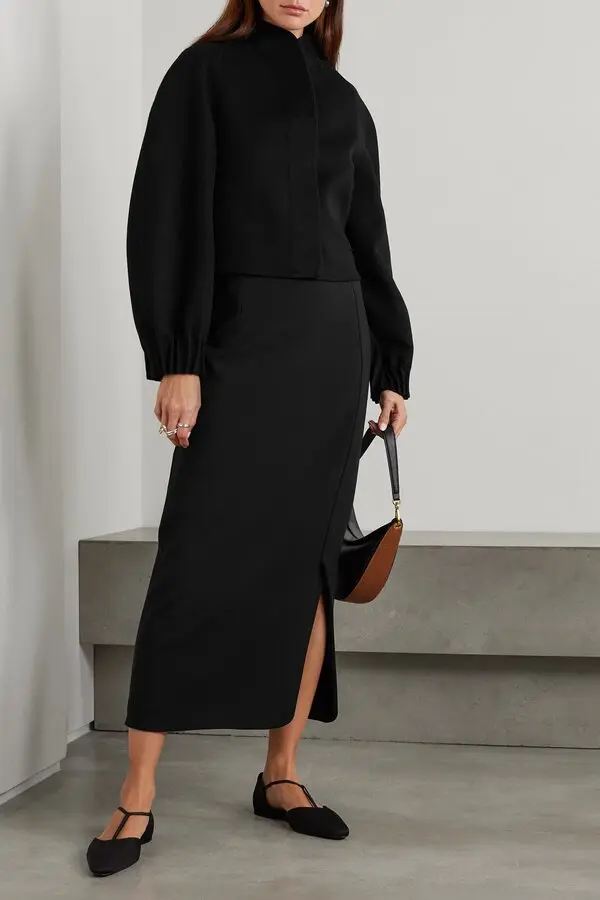 FFORME Sabreen Wool-blend Gabardine Midi Skirt