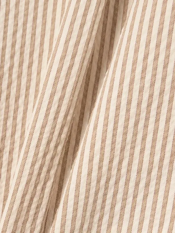 Veronica Beard Haina Pleated Striped Cotton-blend Seersucker Shorts