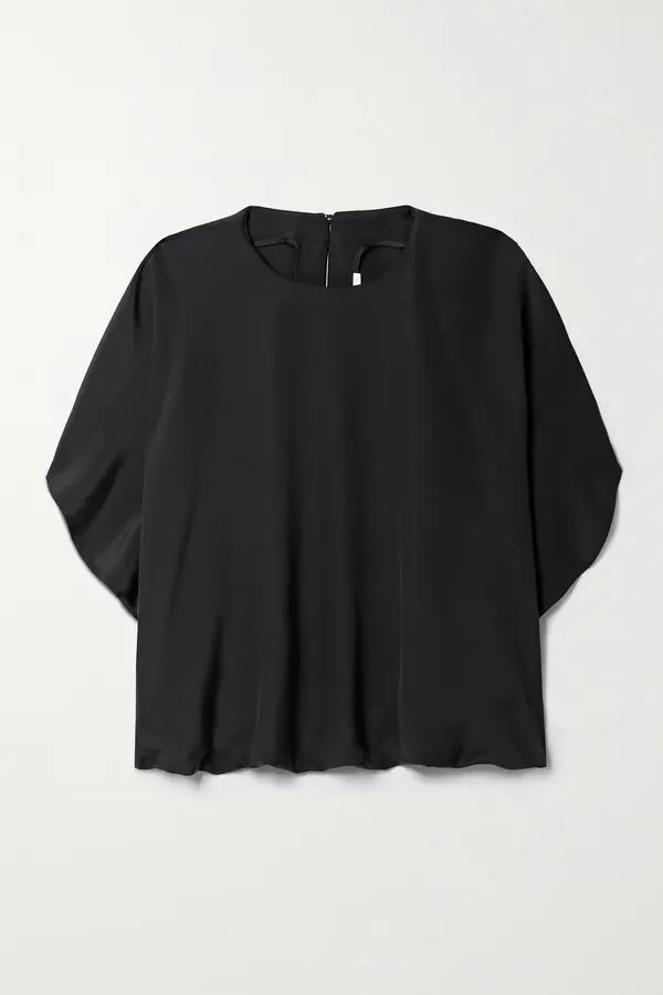 FFORME Kaia Draped Silk-crepe Top