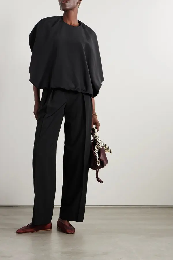 FFORME Kaia Draped Silk-crepe Top