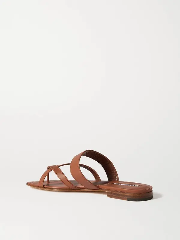 Manolo Blahnik Susa Leather Sandals - Brown
