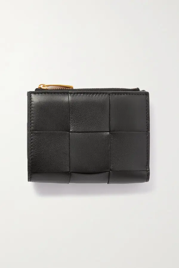 Bottega Veneta Cassette Intrecciato Leather Wallet - Black