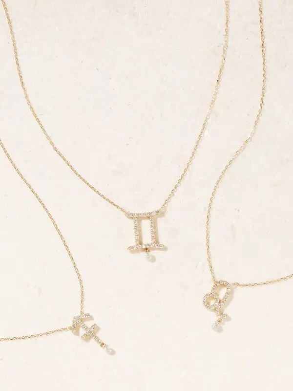 PERSEE Astrology 18-karat Diamond Necklace - Gold