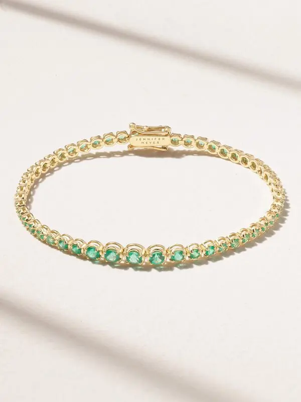 JENNIFER MEYER 18-karat Emerald Tennis Bracelet - Gold