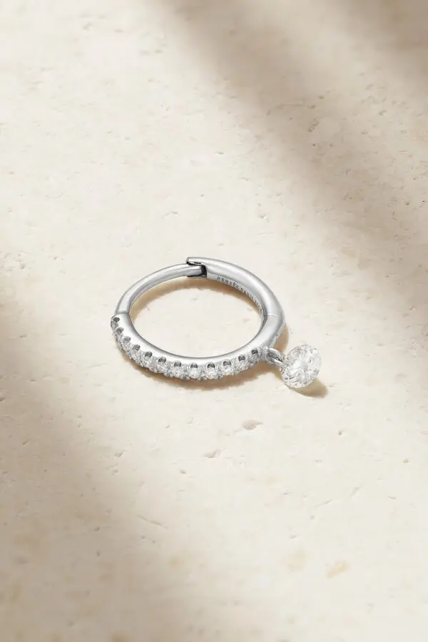 PERSEE 18-karat White Diamond Single Earring - Gold