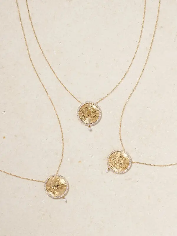 PERSEE Astrology 18-karat Diamond Pendant Necklace - Gold