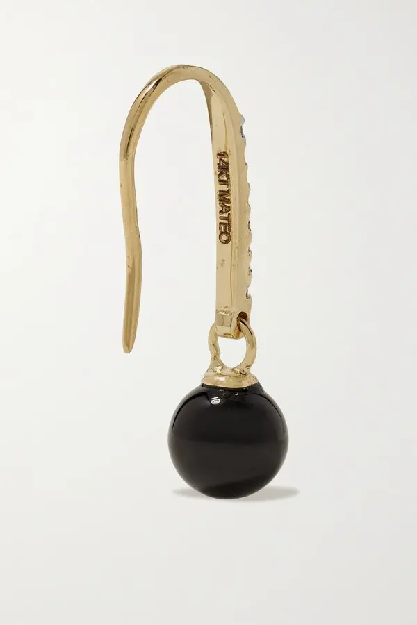 Mateo 14-karat Onyx And Diamond Dangle Earrings
