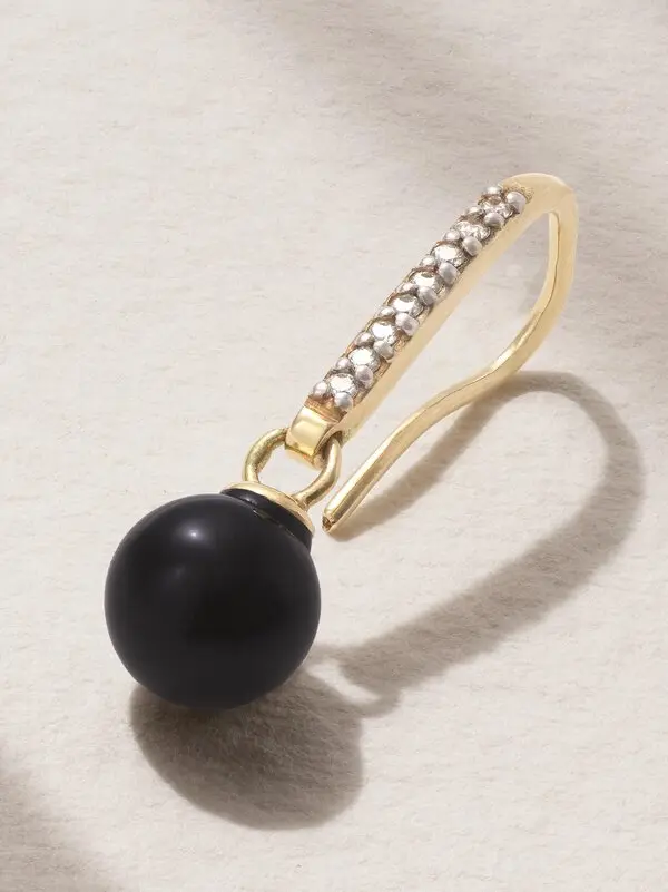 Mateo 14-karat Onyx And Diamond Dangle Earrings