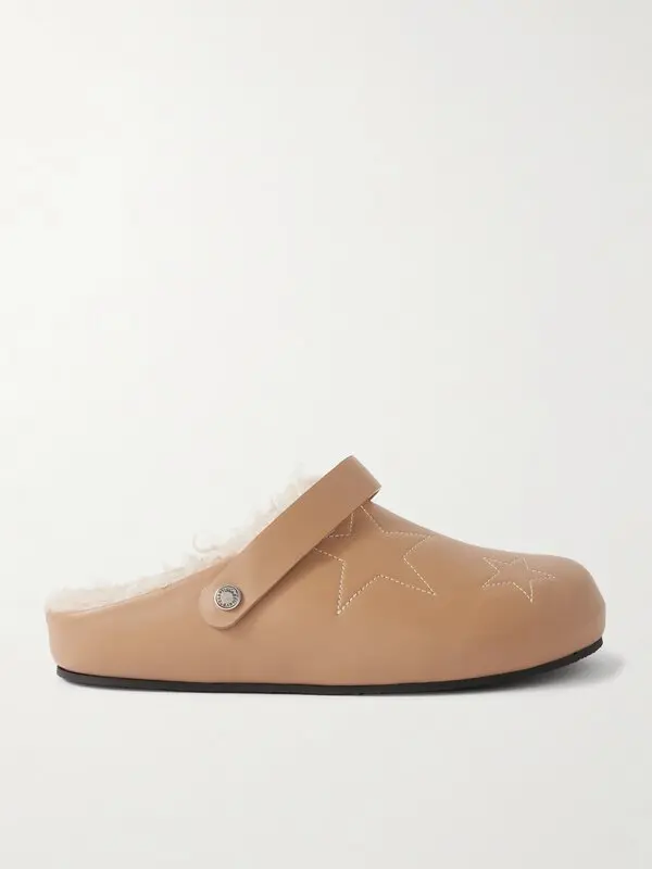 Stella McCartney Elyse Embroidered Vegetarian Leather Mules