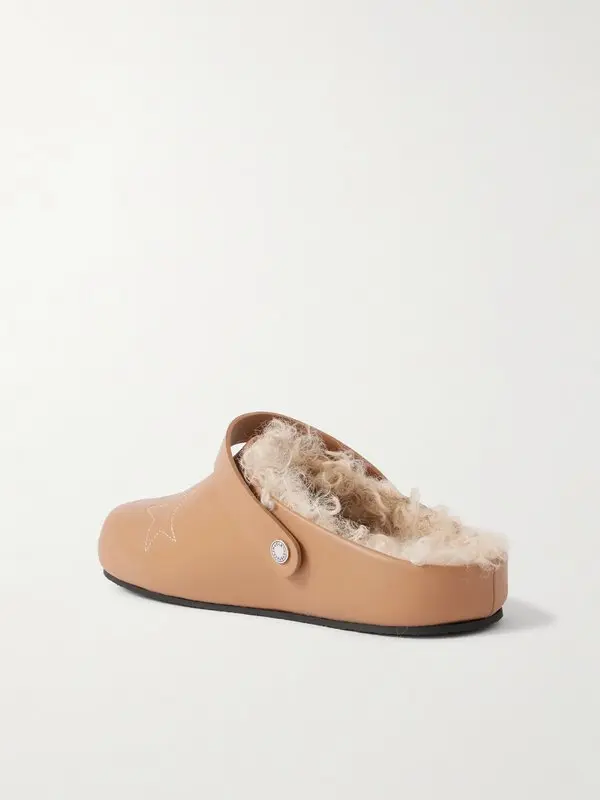 Stella McCartney Elyse Embroidered Vegetarian Leather Mules