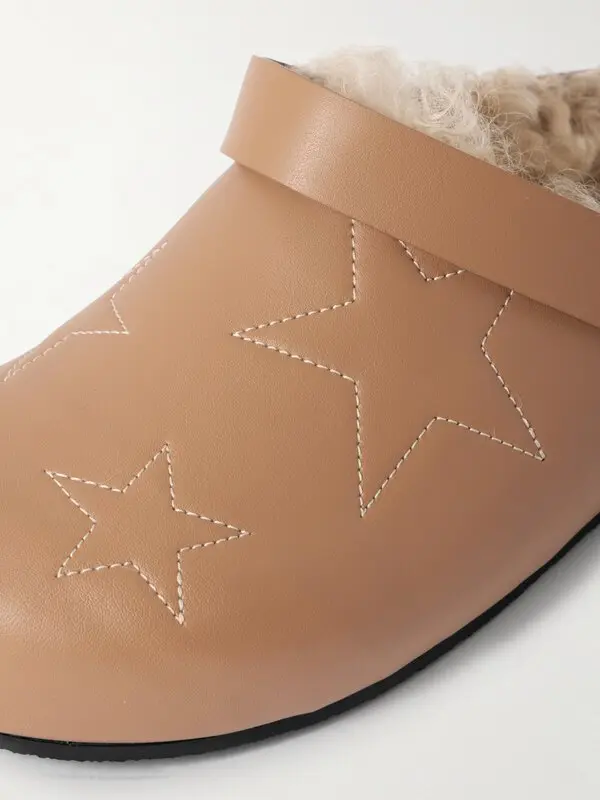 Stella McCartney Elyse Embroidered Vegetarian Leather Mules