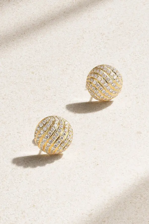 David Yurman Sculpted Cable 18-karat Diamond Earrings - Gold