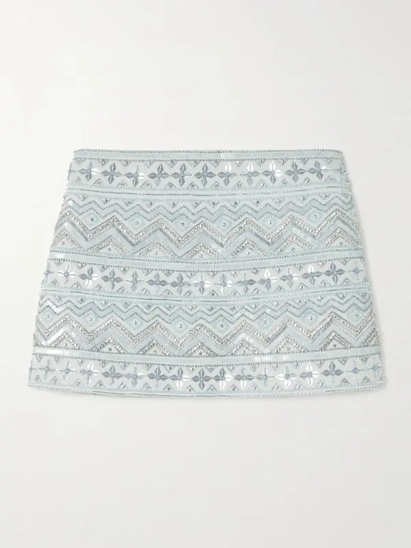 DES_PHEMMES Embellished Cotton Mini Skirt