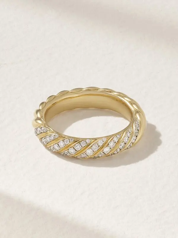 David Yurman 18-karat Diamond 'cable' Ring - Gold