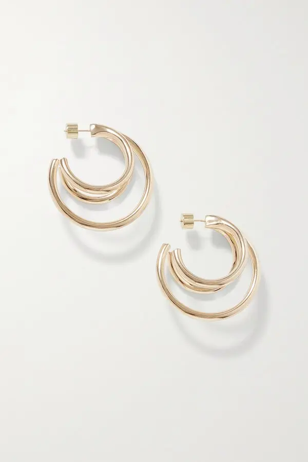 JENNIFER FISHER Triple Lilly Hoop Earrings - Gold