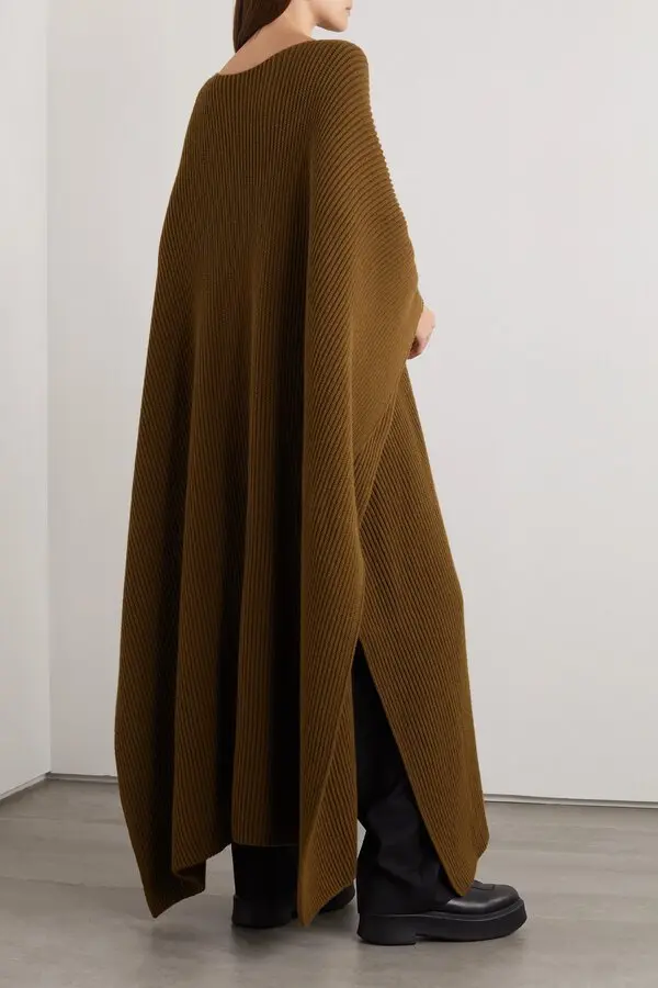 THE ROW Roman Ribbed Cashmere Poncho