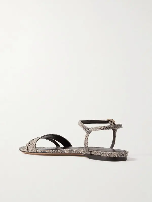 EMME PARSONS Simple Snake-effect Leather Sandals