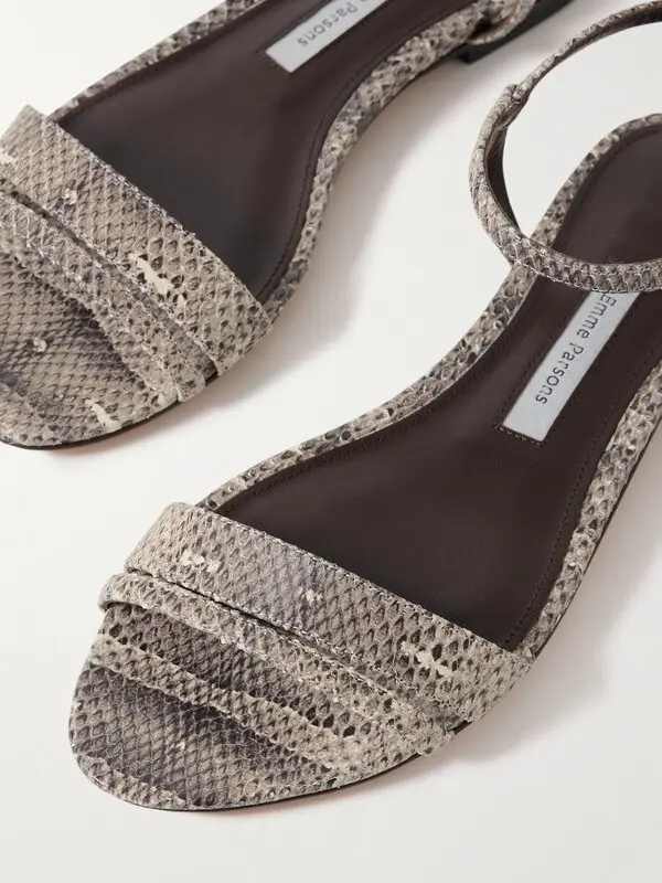 EMME PARSONS Simple Snake-effect Leather Sandals