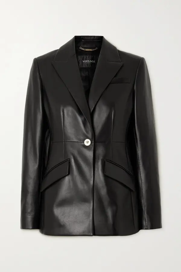 Versace Icons Single-breasted Leather Blazer