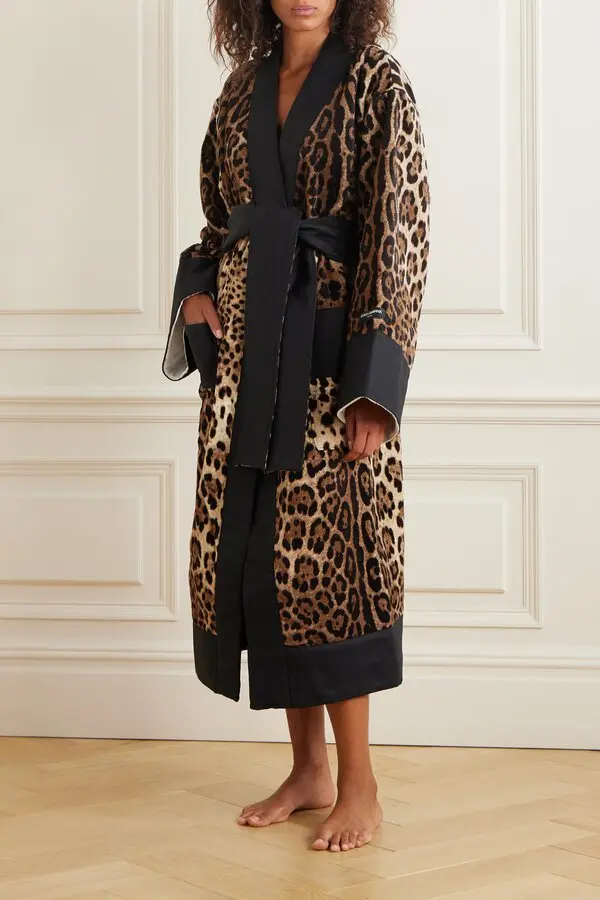 Dolce & Gabbana Leopard-print Cotton-terry Robe