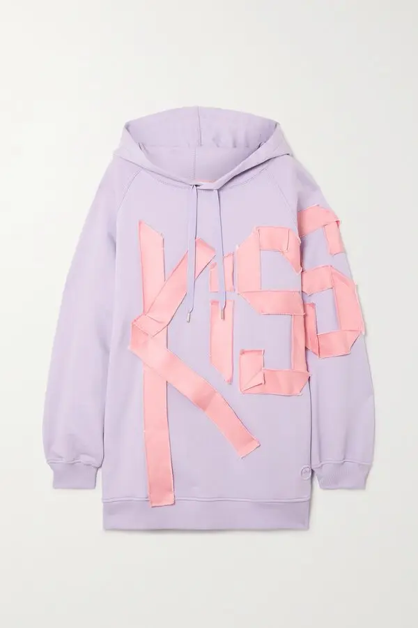 AZ FACTORY Oversized Appliquéd Hoodie - Purple