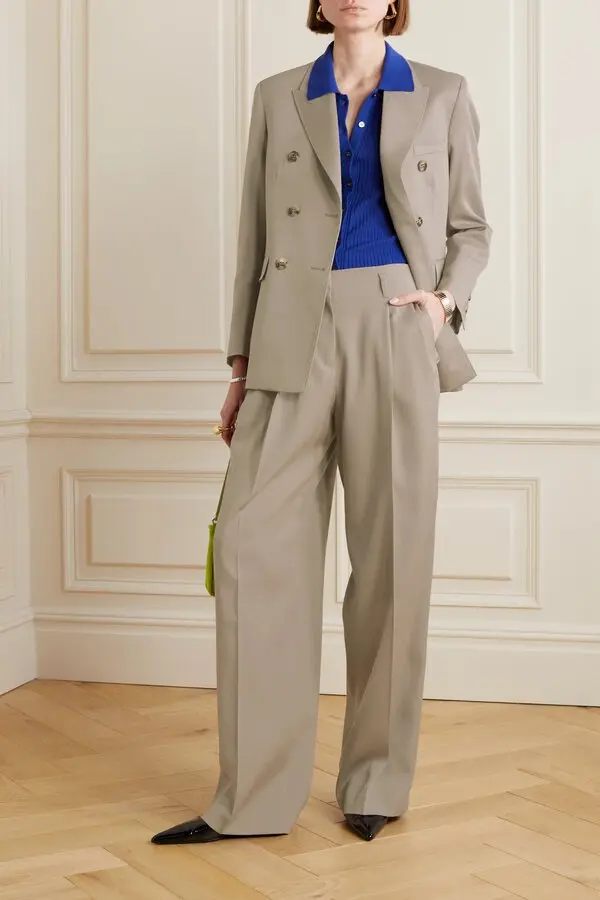 GOLDEN GOOSE Wool-gabardine Wide-leg Trousers