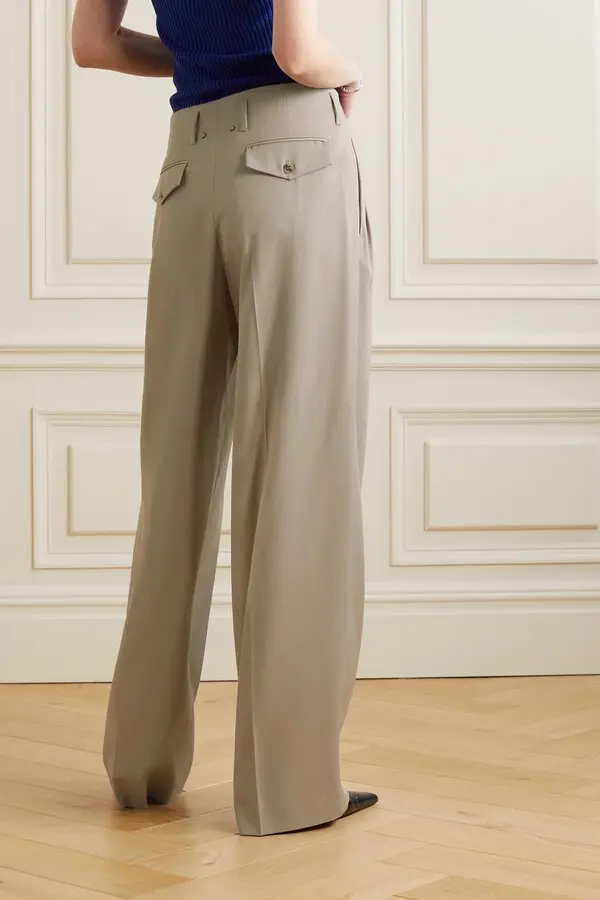 GOLDEN GOOSE Wool-gabardine Wide-leg Trousers