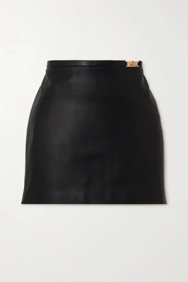 Versace Icons Leather Mini Skirt