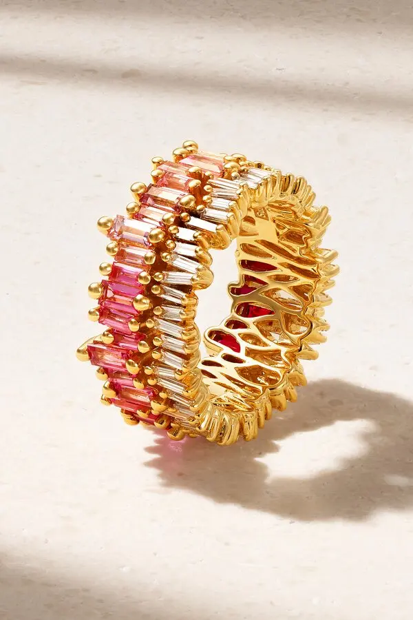 SUZANNE KALAN 18-karat Sapphire And Diamond Eternity Ring - Gold