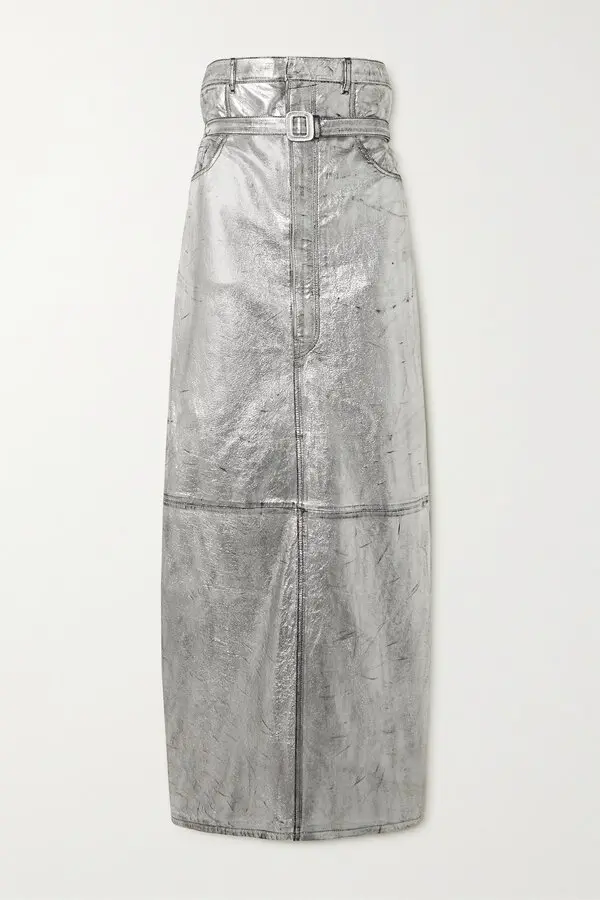 Acne Studios Metallic Leather Maxi Skirt