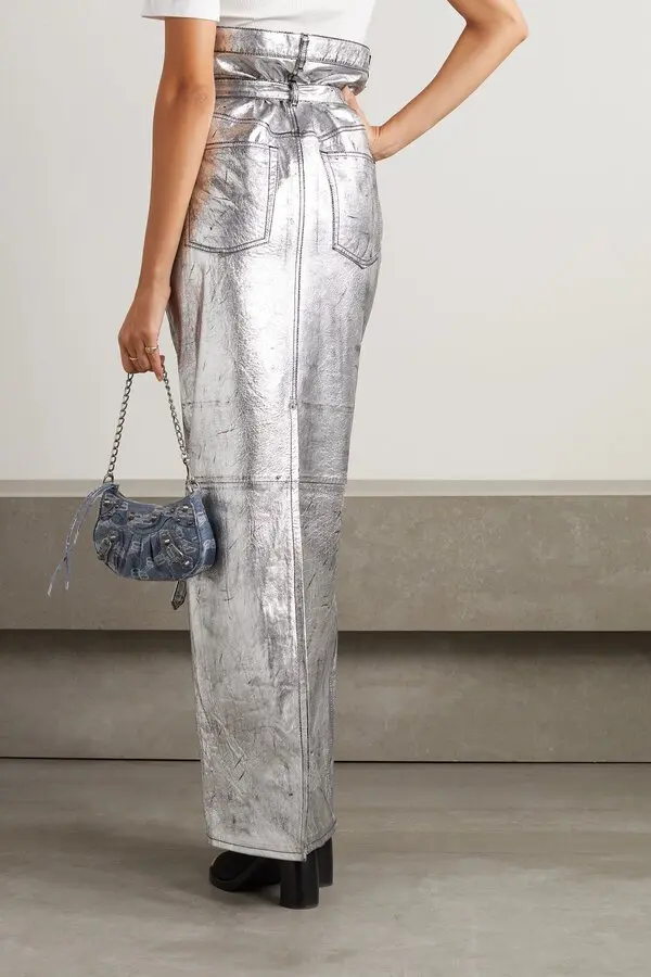 Acne Studios Metallic Leather Maxi Skirt