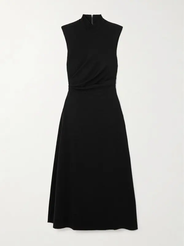 Brunello Cucinelli Draped Stretch-wool Midi Dress