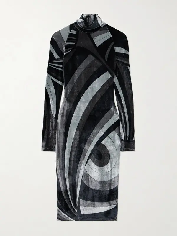 Emilio Pucci Iride Printed Stretch-velour Mini Dress