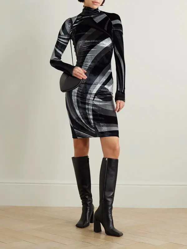 Emilio Pucci Iride Printed Stretch-velour Mini Dress