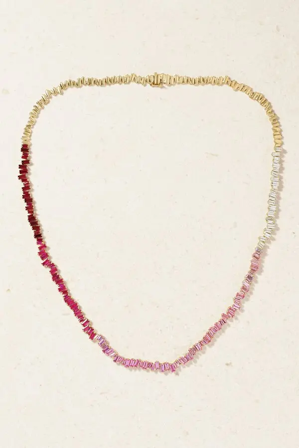 SUZANNE KALAN 18-karat Diamond And Sapphire Necklace - Gold