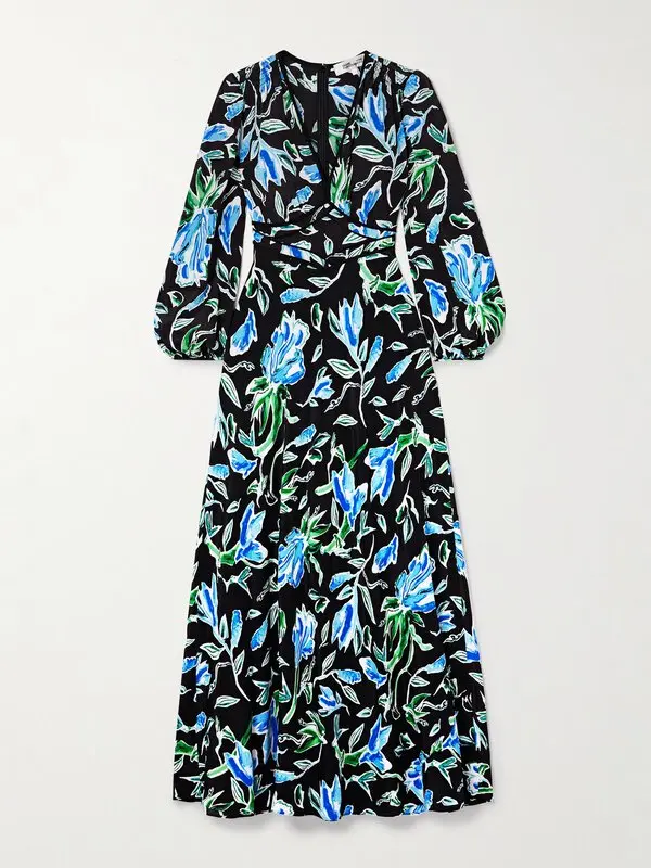 Diane Von Furstenberg Seline Floral-print Maxi Dress - Blue