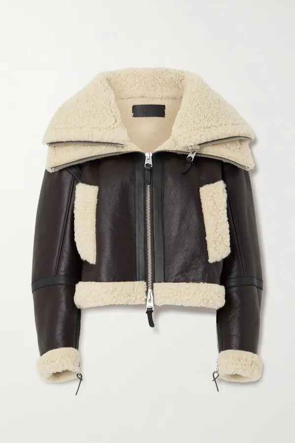 Mackage Penelopa Cropped Shearling Jacket - Brown
