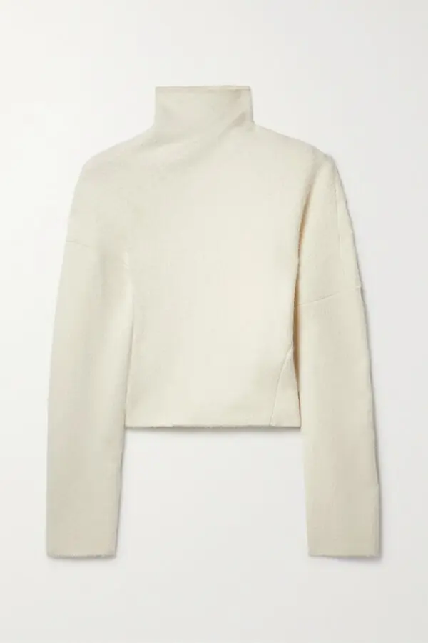 THE ROW Enoch Brushed Wool Turtleneck Sweater
