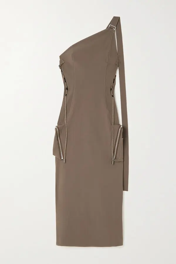 Jacquemus One-shoulder Twill Midi Dress