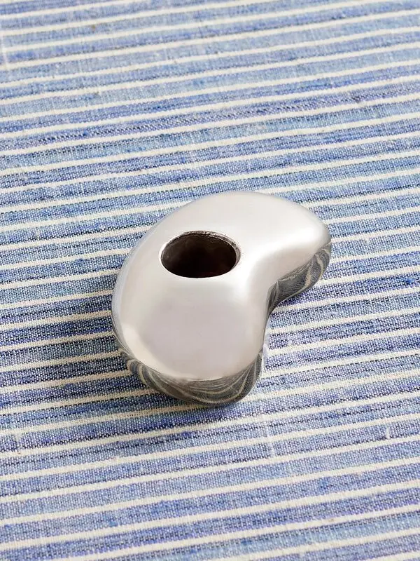 GOHAR WORLD Bean -plated Candle Holder - Silver