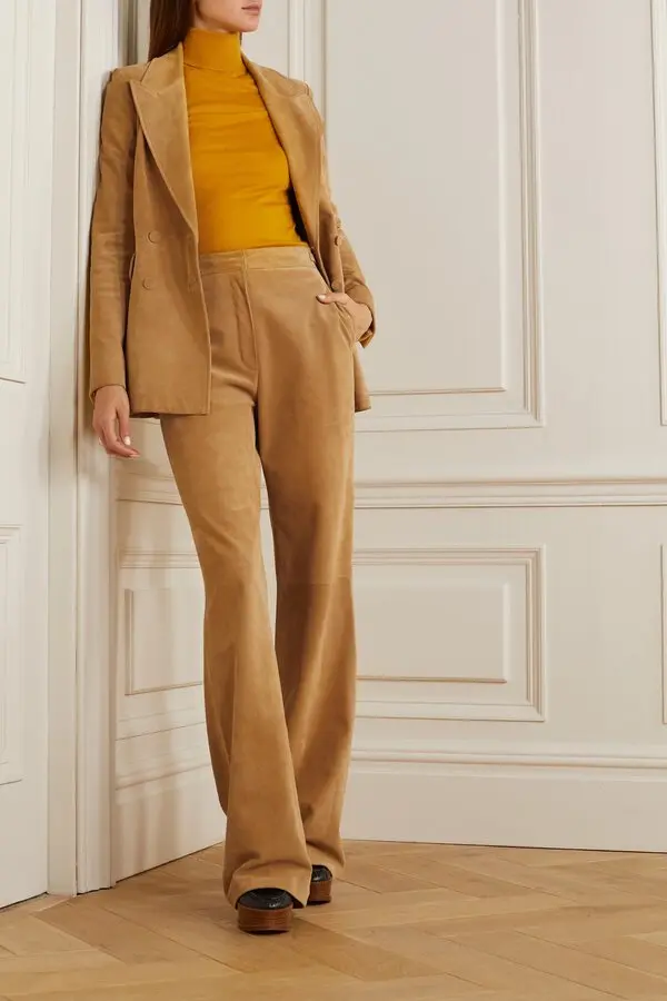 Gabriela Hearst Vesta Suede Wide-leg Pants