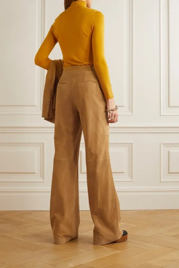 Gabriela Hearst Vesta Suede Wide-leg Pants
