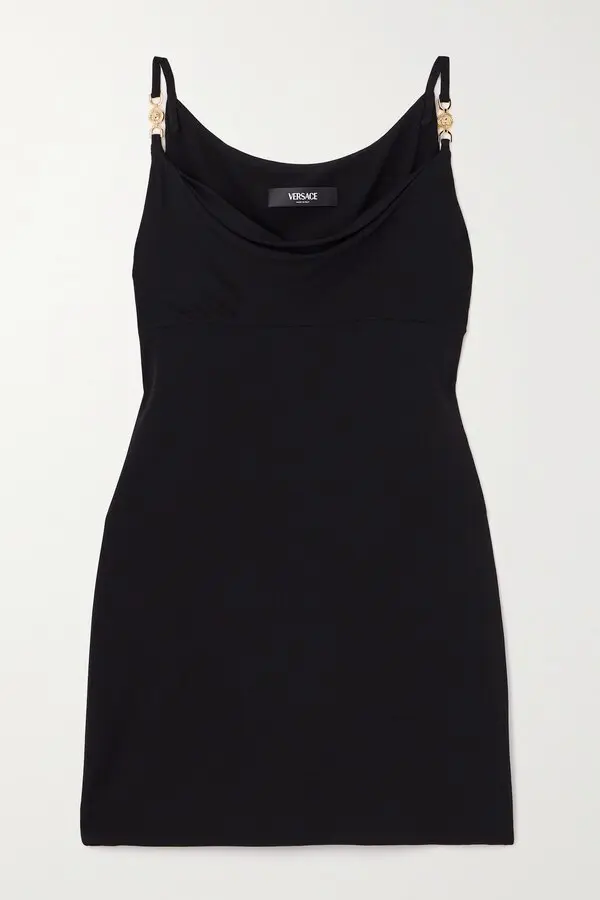 Versace Icons Draped Crystal-embellished Mini Dress