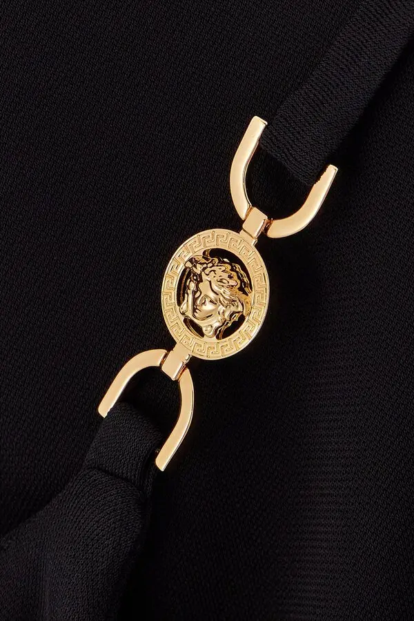 Versace Icons Draped Crystal-embellished Mini Dress