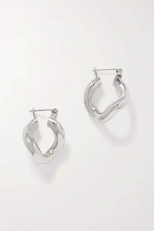 LAURA LOMBARDI Mini Anima Platinum-plated Hoop Earrings - Silver