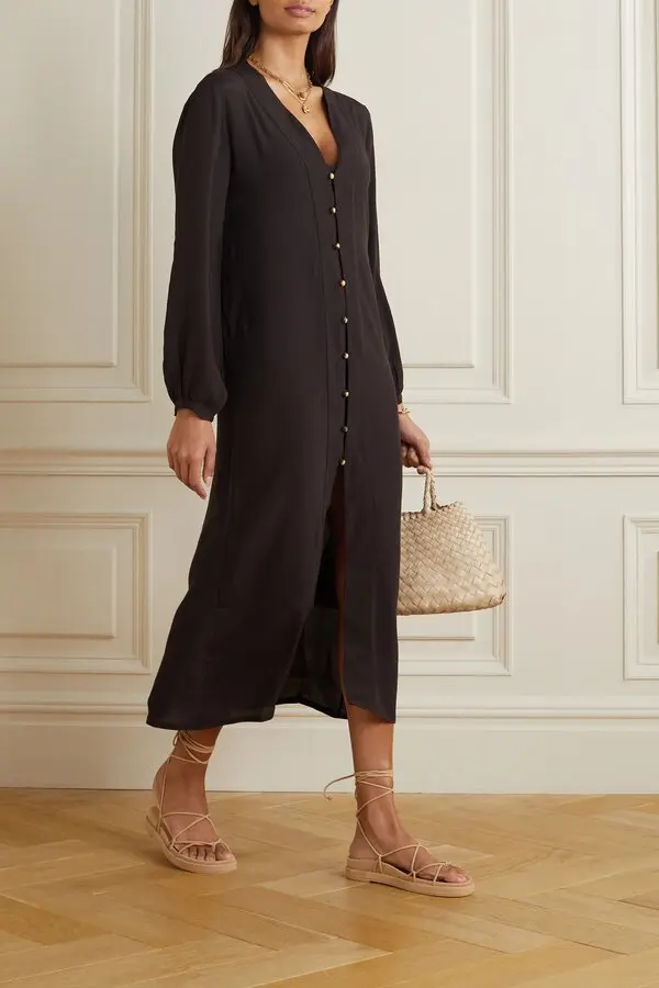 HAIGHT. Duda Crepe Midi Dress