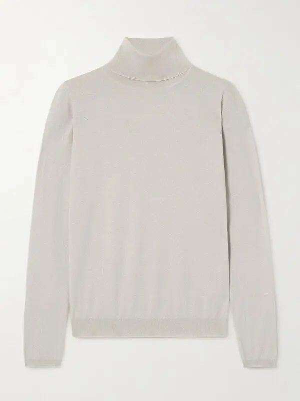 Brunello Cucinelli Metallic Cashmere-blend Turtleneck Sweater