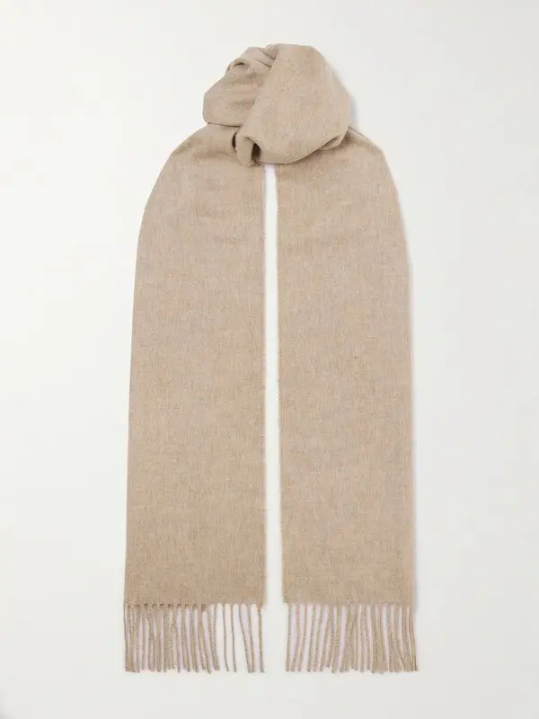 Johnstons Of Elgin Fringed Cashmere Scarf - Neutrals